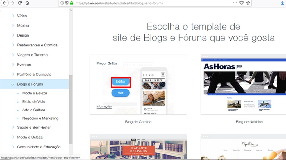 Como criar um blog no Wix