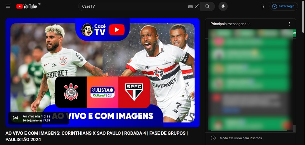 Corinthians x São Paulo: como assistir ao clássico de graça na CazéTV