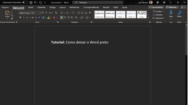 Como deixar o Word preto? Aprenda a usar o editor no modo escuro