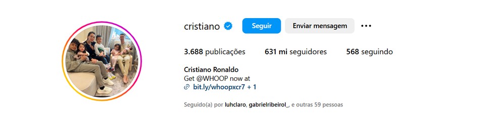 Quem é o homem mais seguido no Instagram? Confira Top 10 de 2024