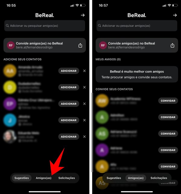 Como adicionar amigos no BeReal