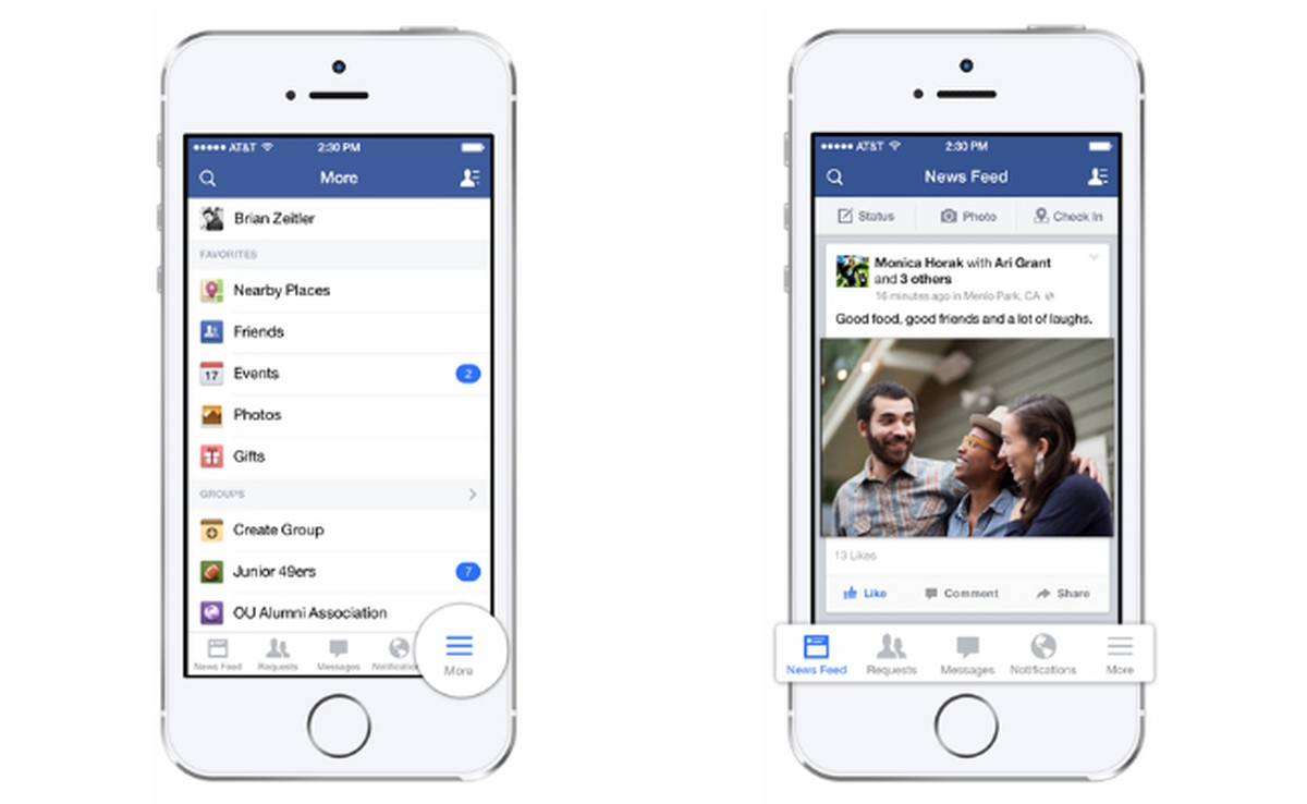 App do Facebook para iPhone e iPad é atualizado para 'combinar' com iOS 7