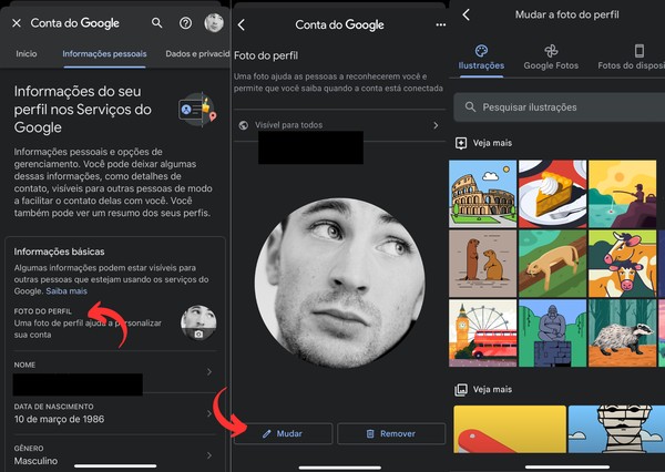 Como mudar a foto de perfil do Google pelo celular