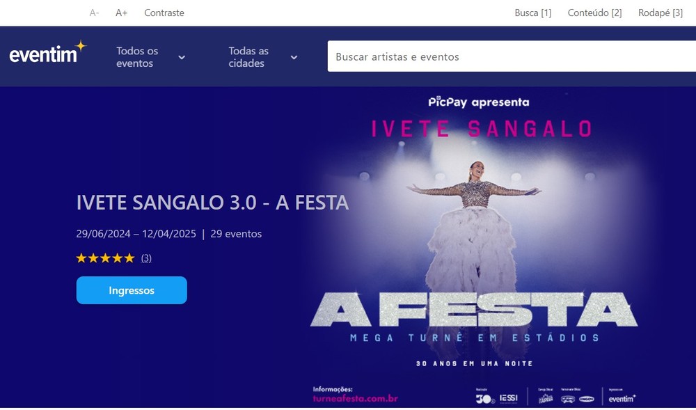 Show da Ivete Sangalo 2024: veja preços e como comprar ingressos na Eventim