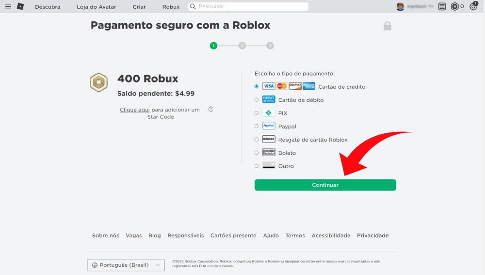 Como comprar Robux no Roblox