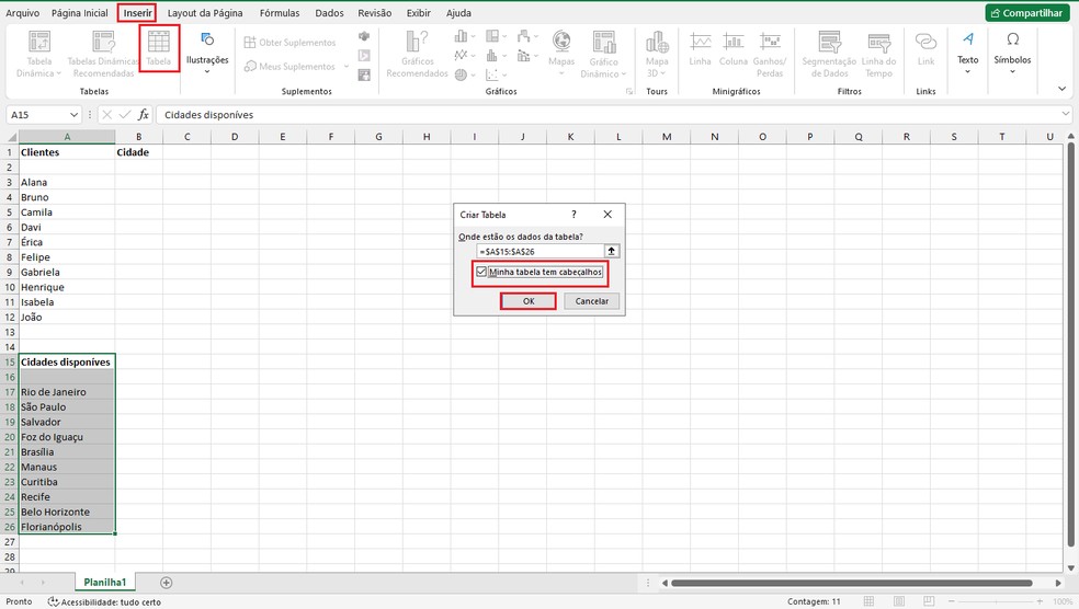 Como criar lista suspensa no Excel: aprenda passo a passo