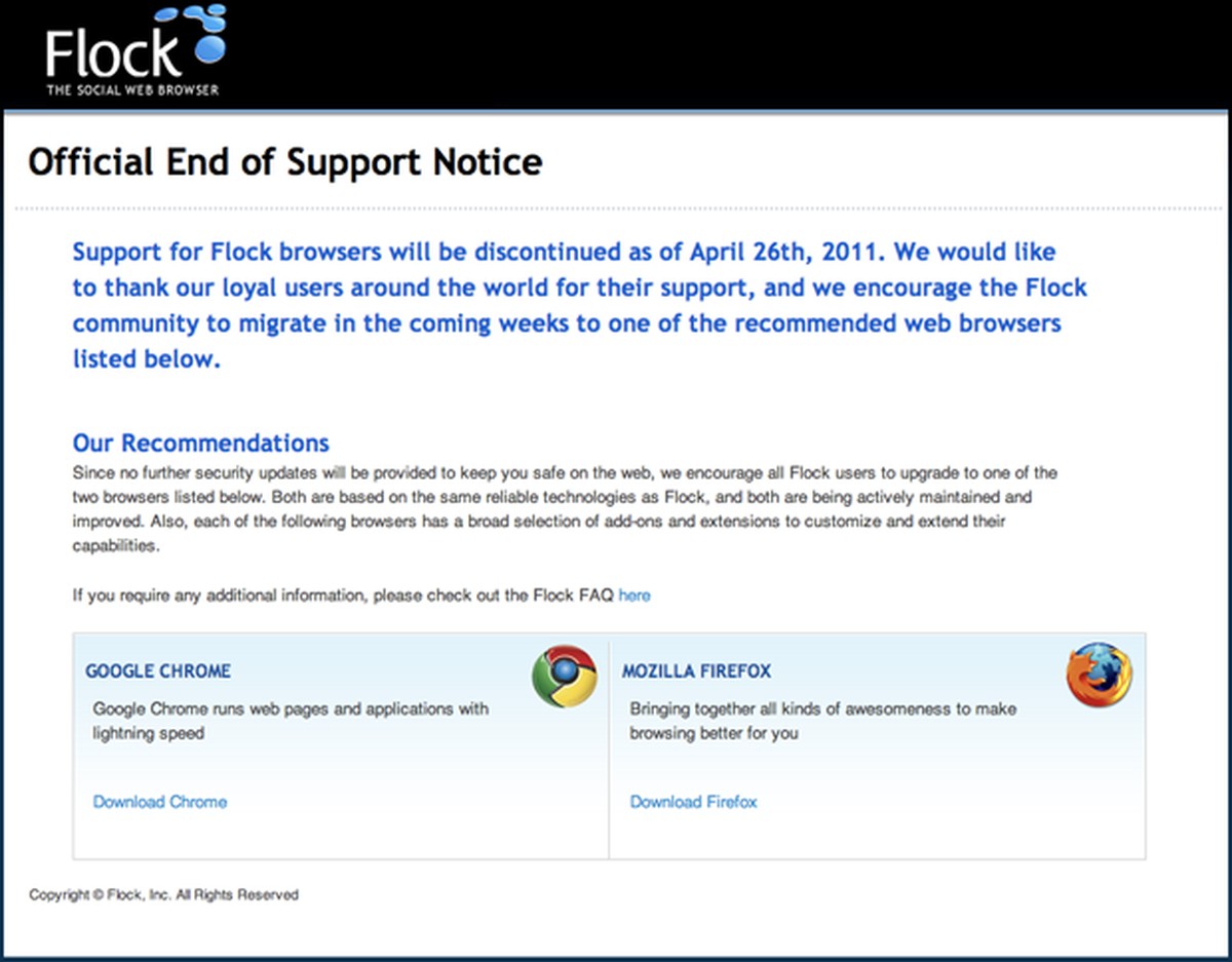 Sem muitos amigos, Flock, o browser social, é descontinuado
