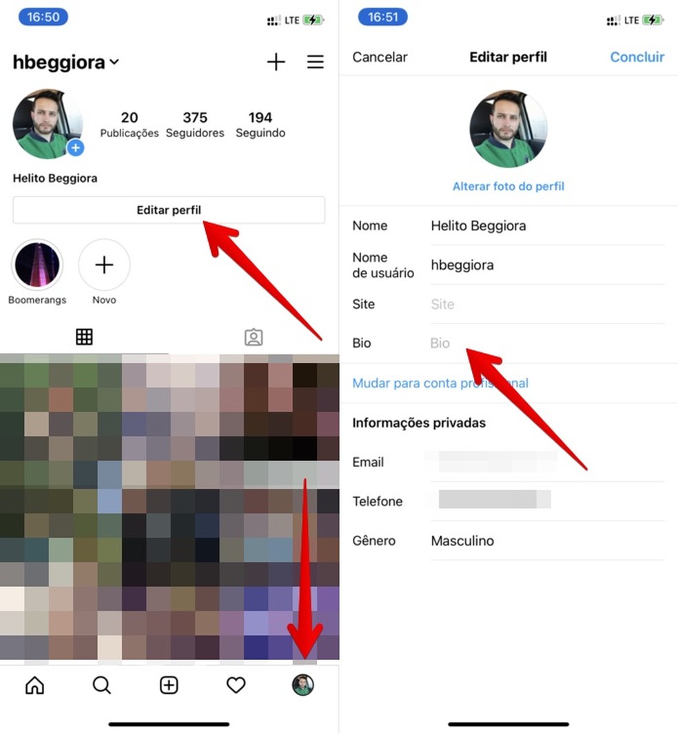 Como mudar a letra da bio do Instagram