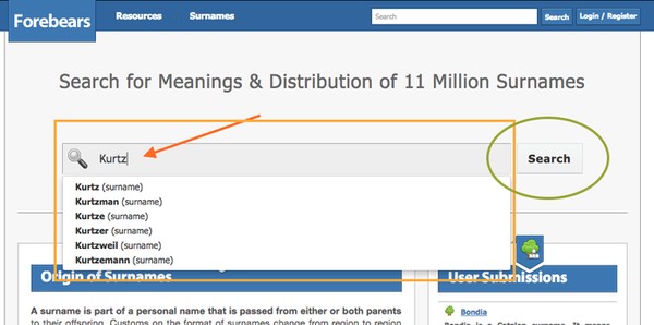 Como o Forebears descobre quantas pessoas têm o mesmo sobrenome?