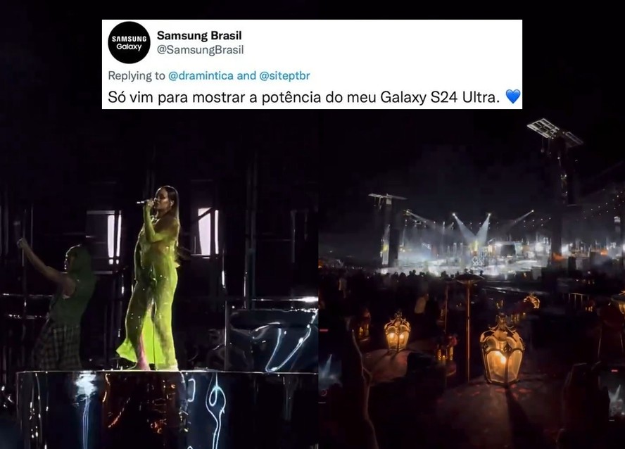 Samsung Brasil elogia vídeo de iPhone gravado no show da Rihanna; veja