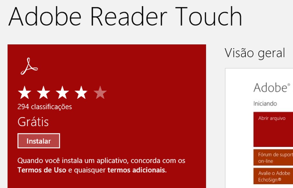 Como instalar o Adobe Reader Touch no Windows 8