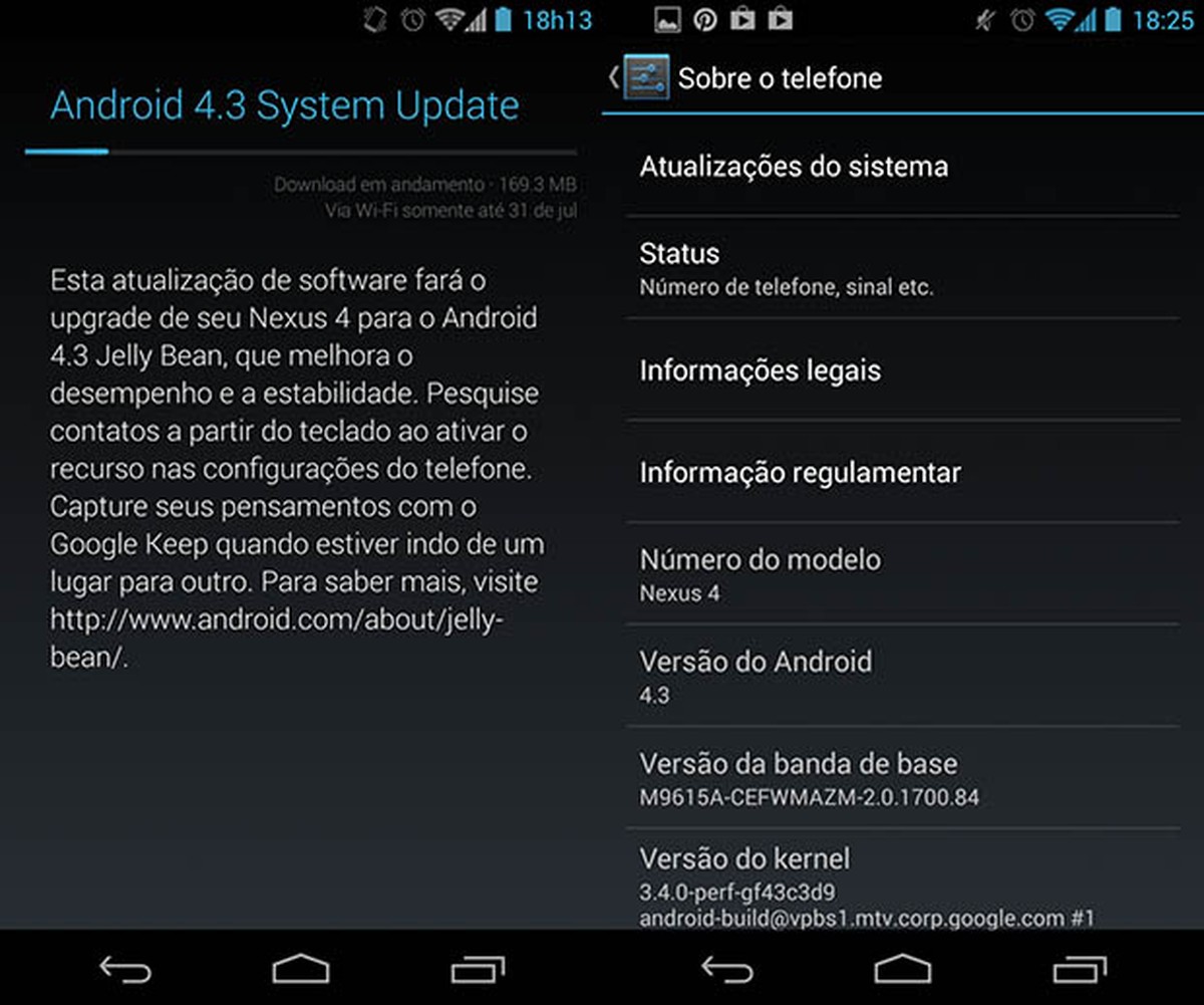 Tablet e smartphones Nexus começam a receber update com Android 4.3