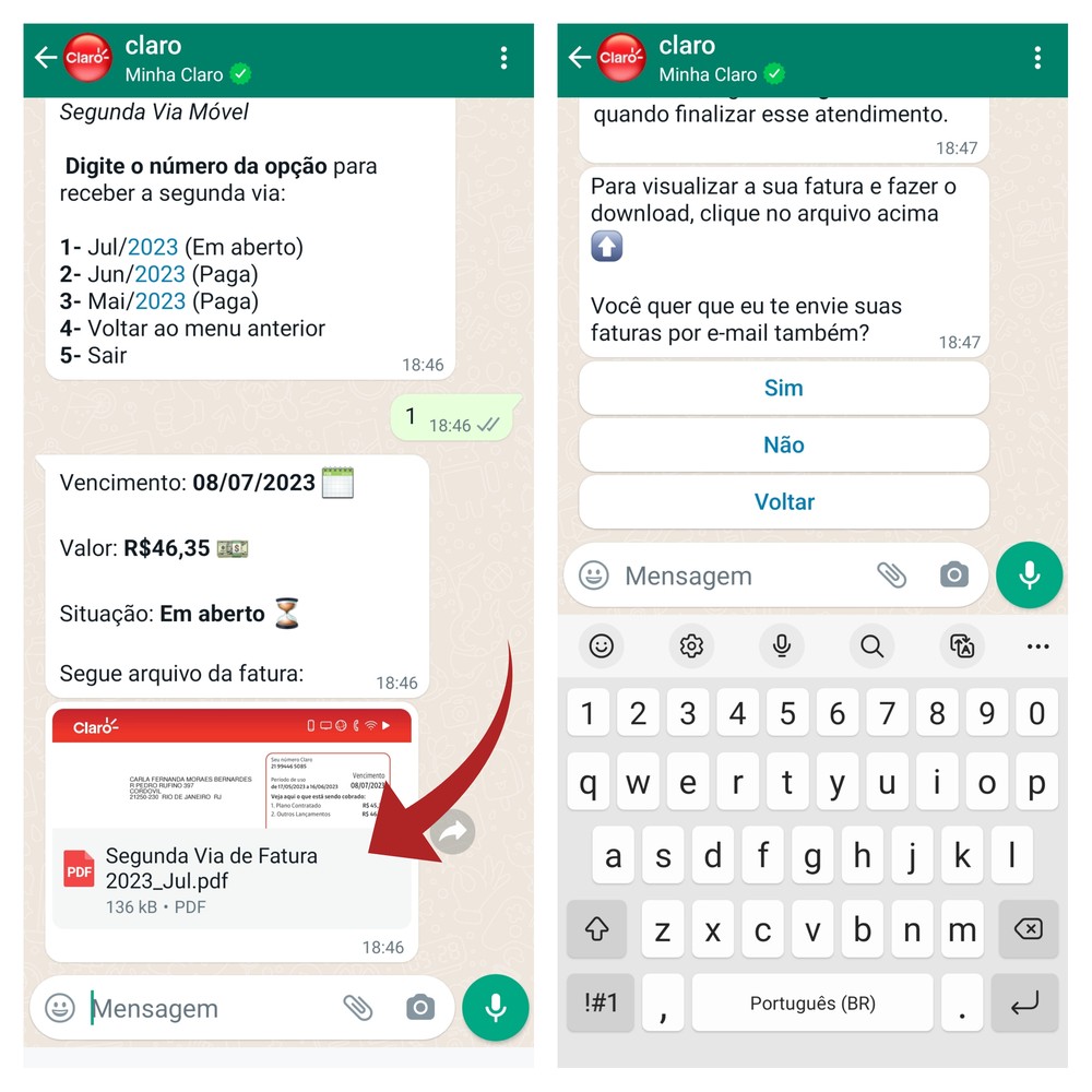 Como emitir segunda via de fatura Claro Móvel