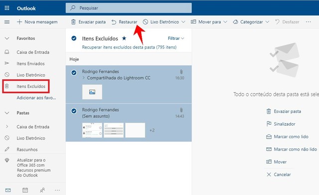 Como recuperar e-mails excluídos do Outlook pelo computador