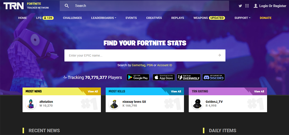 Fortnite Tracker: veja estatísticas de players e eventos da Epic Games