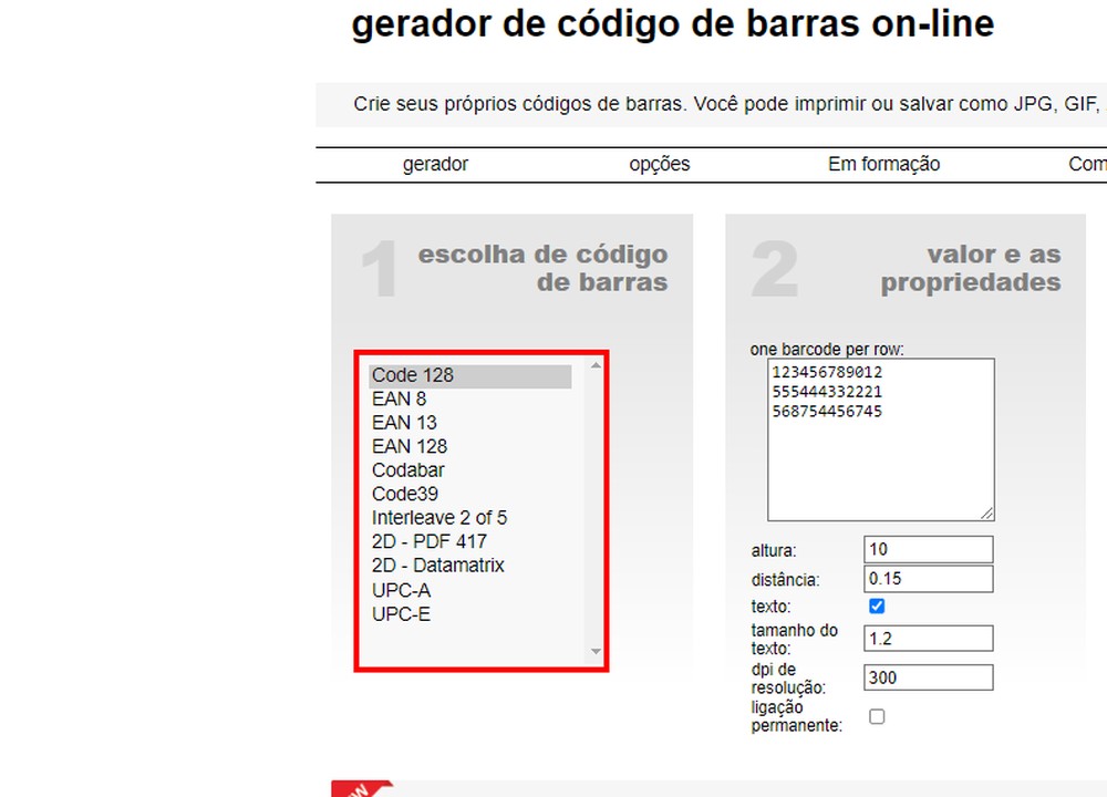 Como gerar código de barras online pelo site Barcode Generator