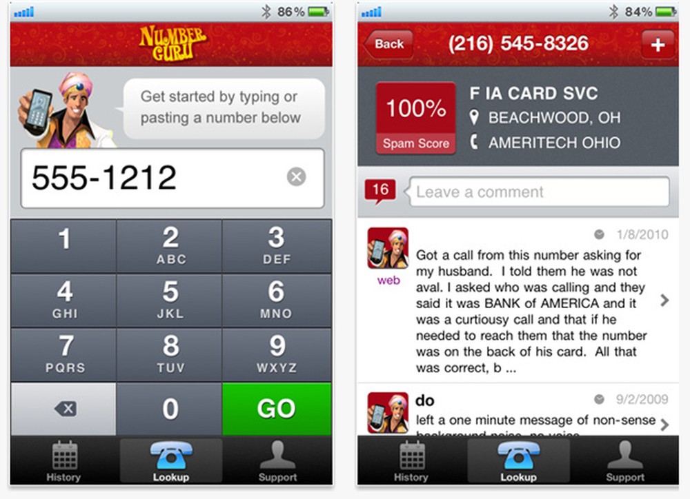 Number Guru, procure por um número de telefone e veja tudo sobre ele
