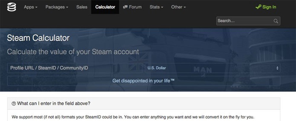 Como usar o Steam Calculator para saber detalhes de sua conta