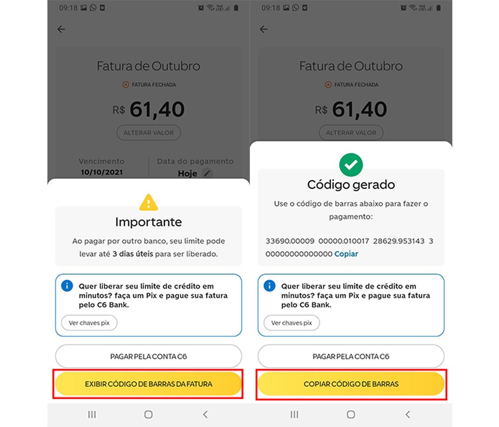 Como pagar fatura do C6 Bank
