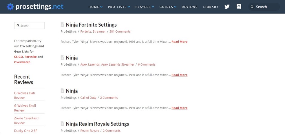 Fortnite Pro Settings: confira setups de jogadores como Ninja e Tfue