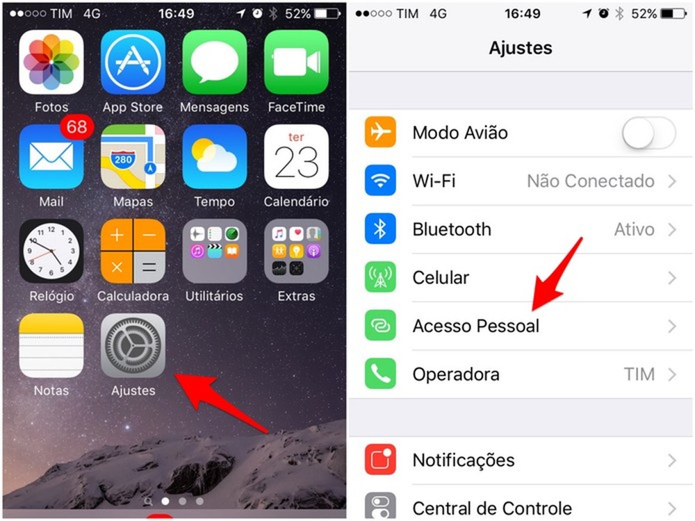Como usar a Internet do iPhone no MacBook sem usar cabos ou apps