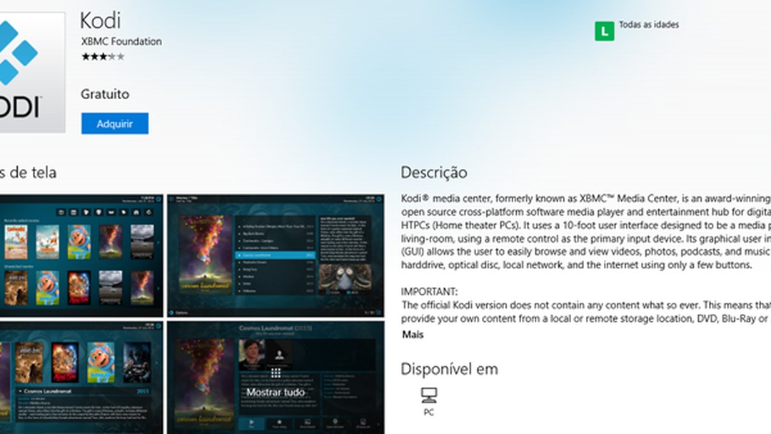 Kodi | Software | TechTudo