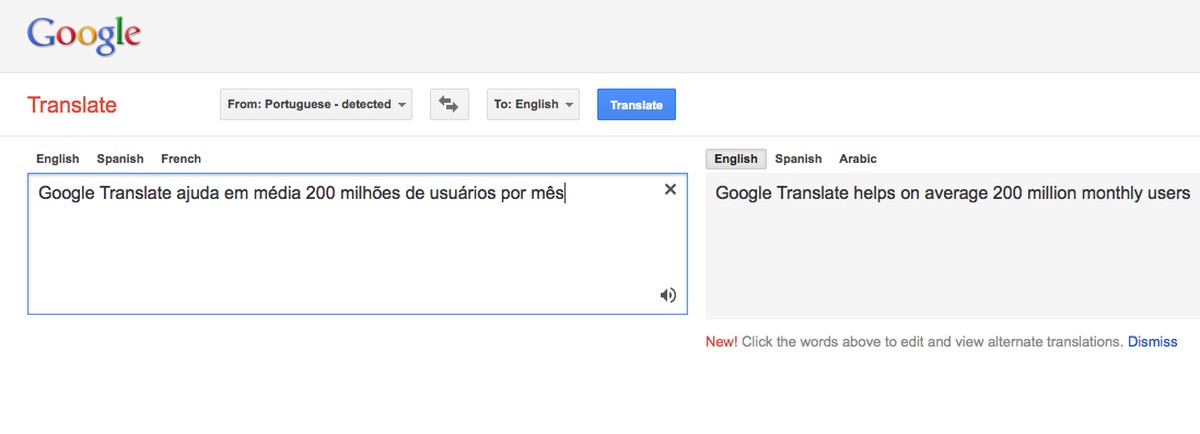 Google Translate ajuda em média 200 milhões de usuários por mês
