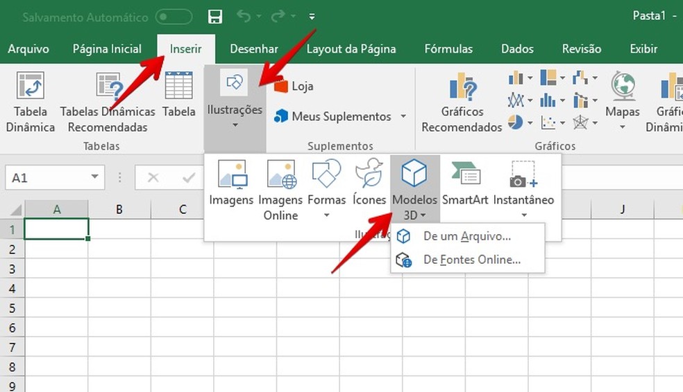 Como usar objetos 3D no Excel