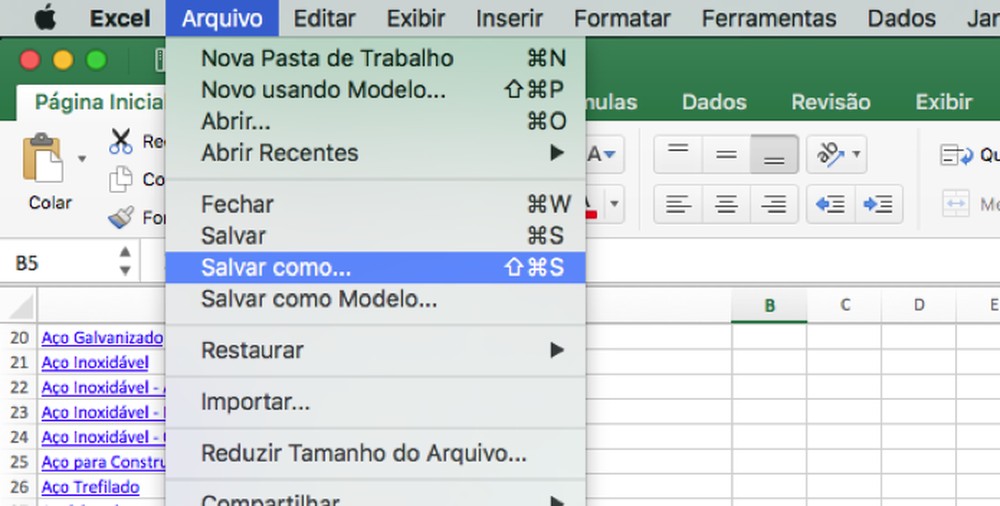 Como salvar um arquivo de Excel como PDF