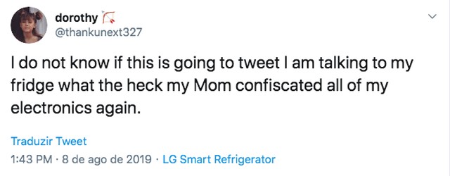Jovem fica sem celular, usa Twitter pela geladeira smart e post viraliza