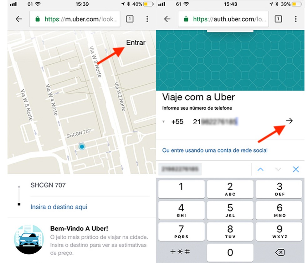Como pedir uma corrida na Uber sem ter o app no celular