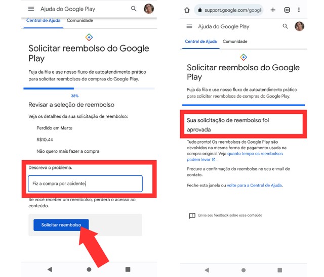 Como pedir reembolso na Google Play Store