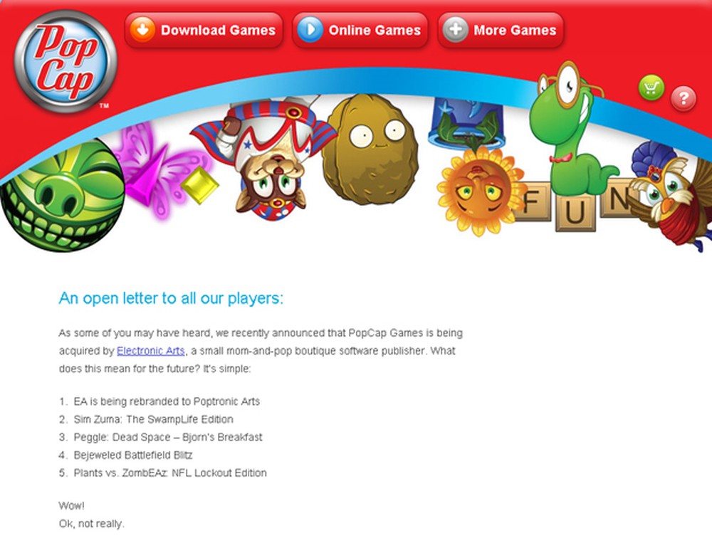 PopCap explica aos fãs sua compra pela Electronic Arts e acolhe novos ...