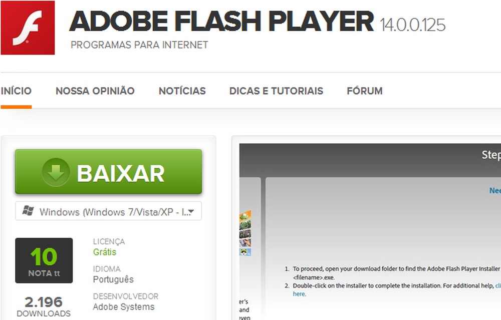Como instalar o Adobe Flash Player no PC