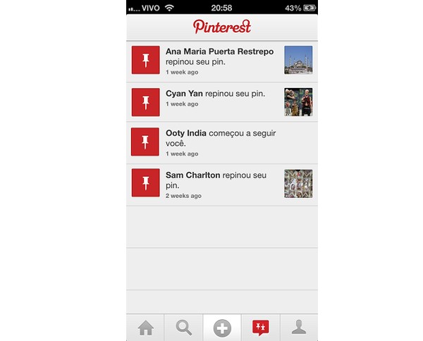 Como verificar suas notificações no Pinterest