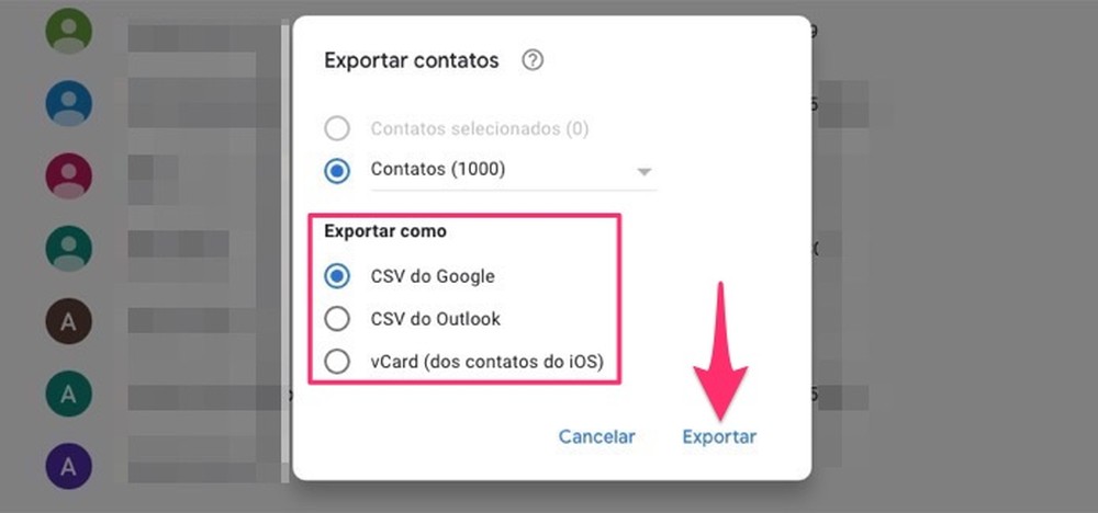 Como exportar e importar contatos no Gmail
