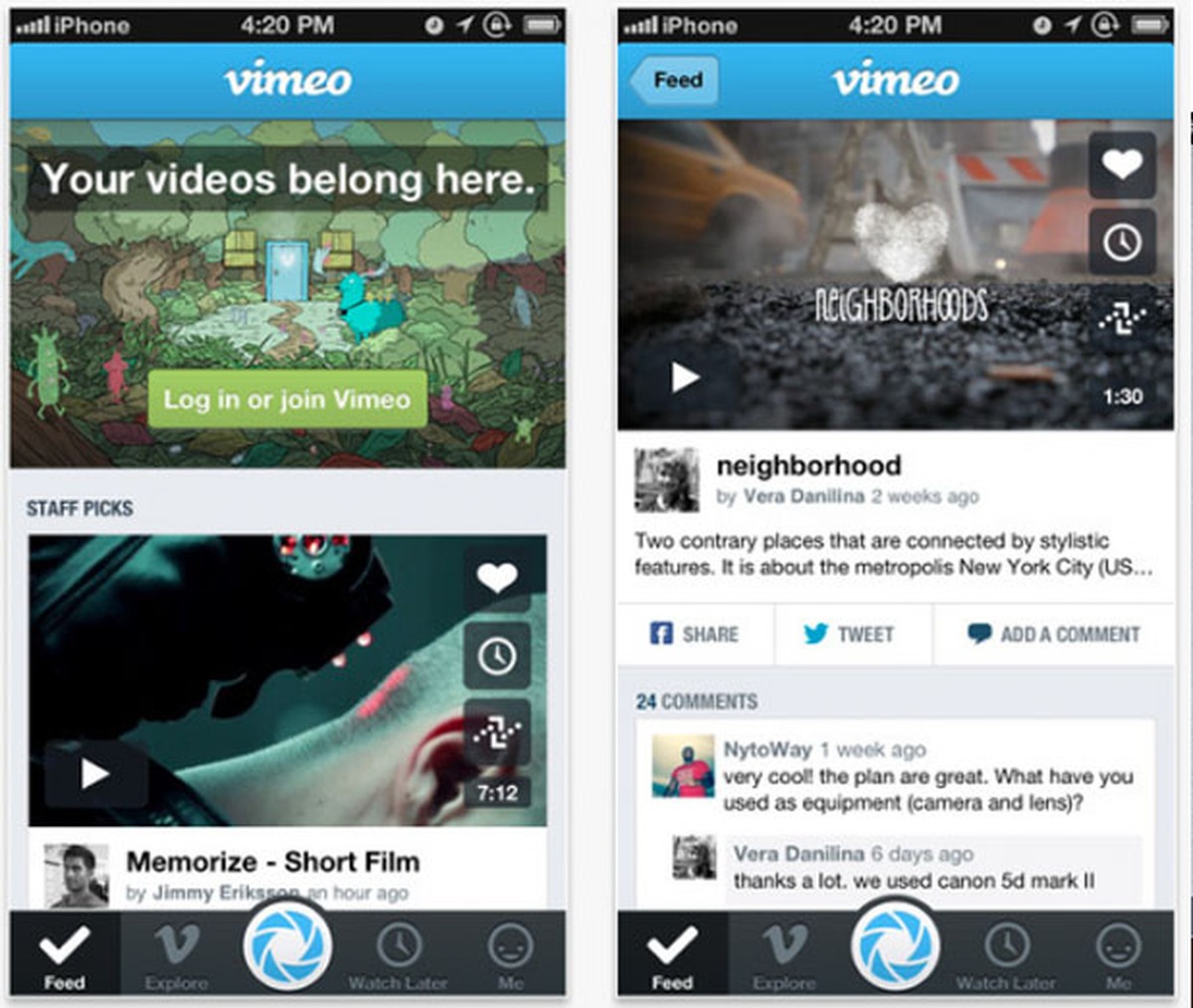 Vimeo lança novo aplicativo para iPhone