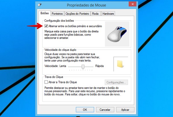 Como configurar o mouse para canhoto