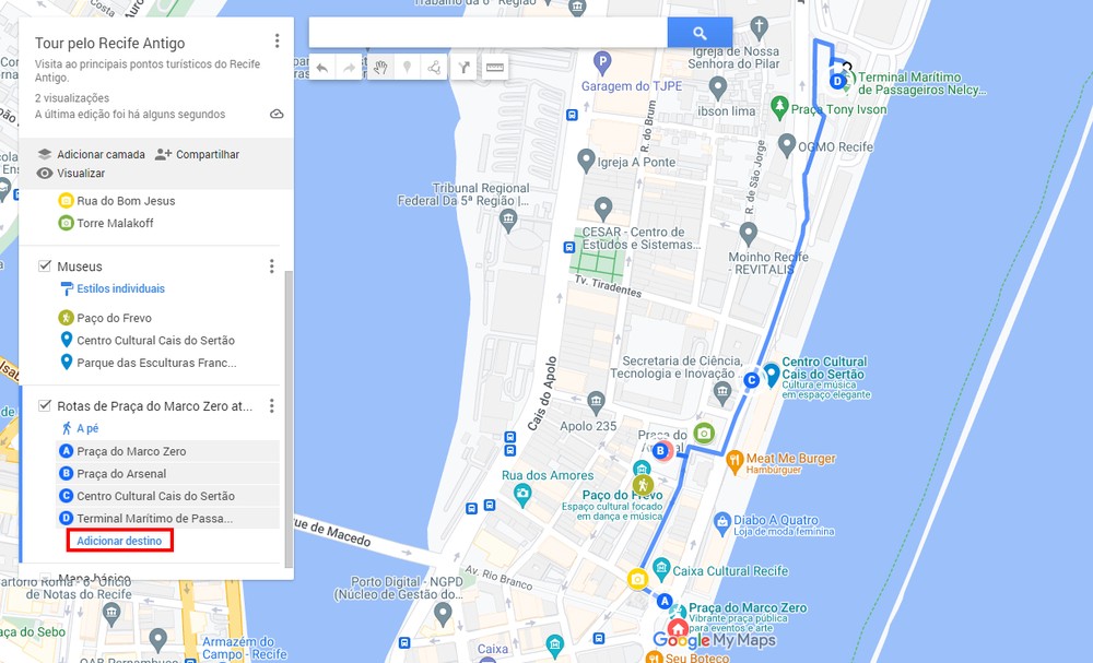 Como fazer um roteiro de viagem usando o Google My Maps