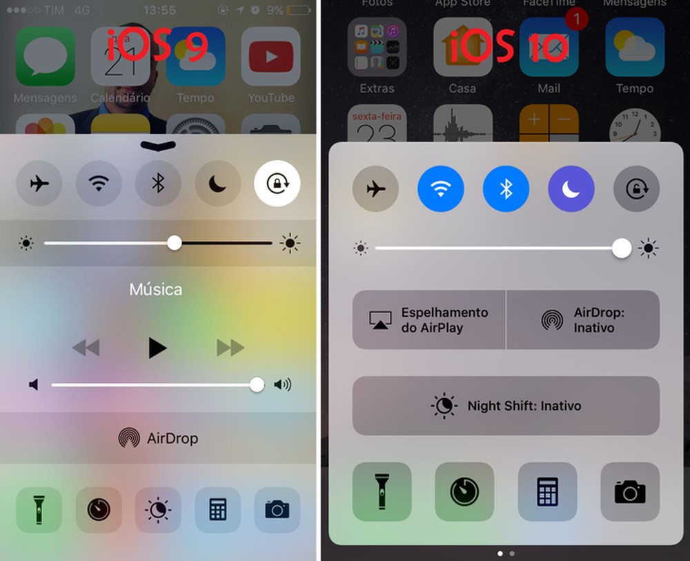 iPhone com iOS 10: conheça o visual e funções do novo Centro de Controle