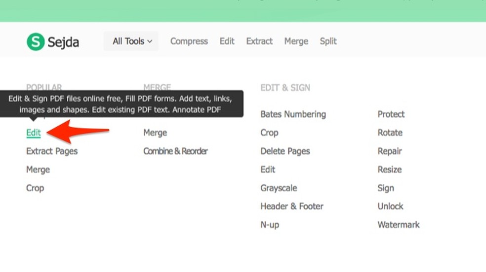 Como adicionar fotos em documentos PDF com o serviço online Sejda