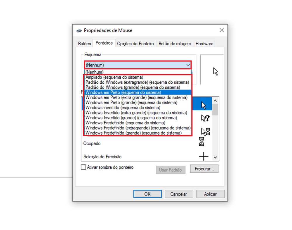 Como mudar o cursor do mouse no Windows