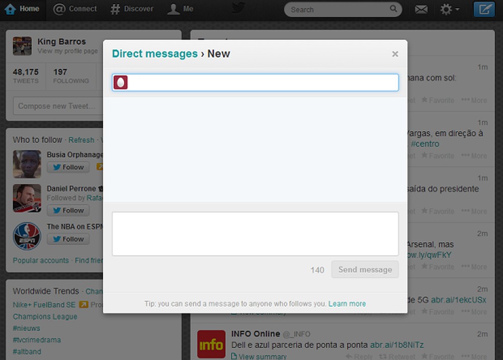 Como enviar mensagens privadas por 'inbox' no Facebook, Twitter e outros