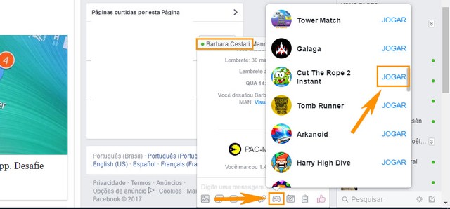 Como usar o Facebook Messenger Instant Games no PC