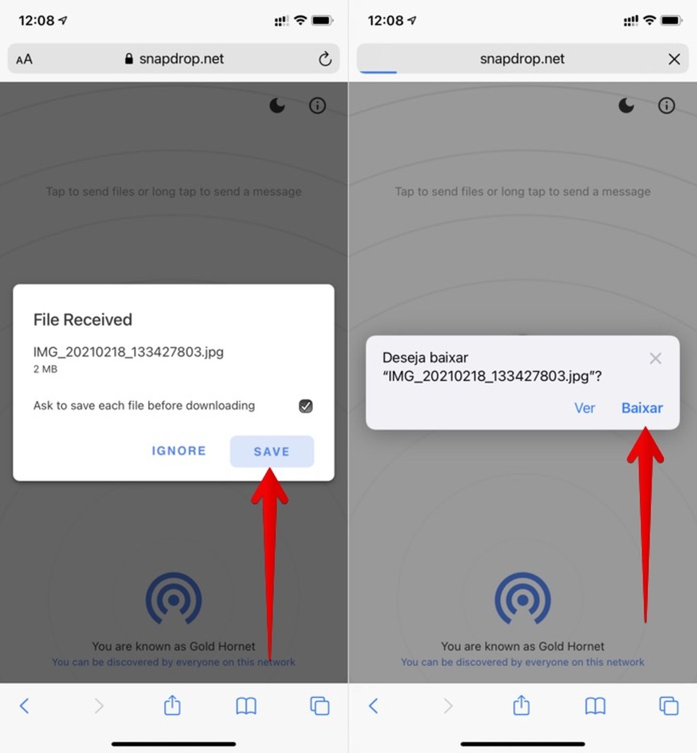 Snapdrop: como passar foto do Android para iPhone (iOS)