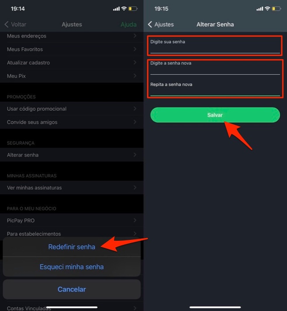 Como recuperar a senha do PicPay