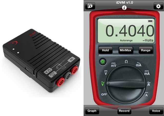 iDVM transforma seu iPhone ou iPad em um multímetro sem fio