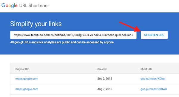 Como encurtar uma URL com o Google (goo.gl)