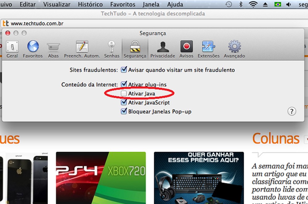 Saiba como desativar o Java no Safari