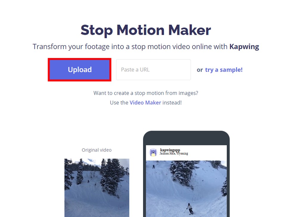 Como transformar vídeo em boomerang com o site Kapwing